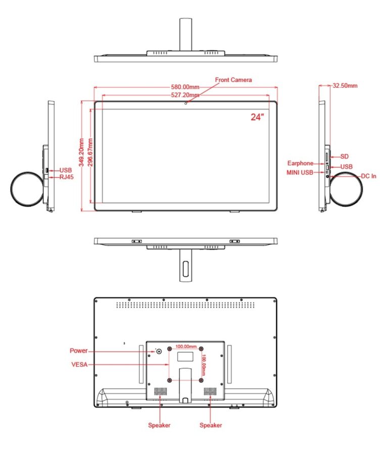 27-inch Android AIO touch screen computer with POE WIFI for KDS