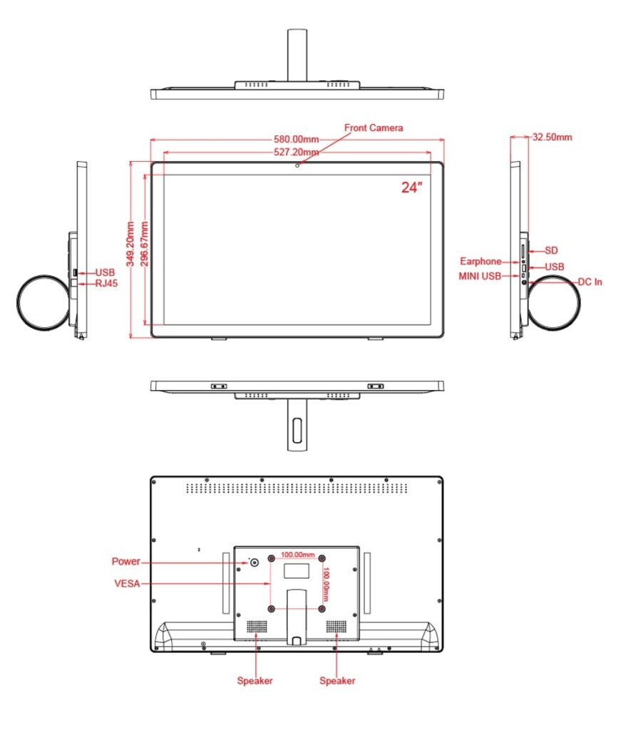 27-inch Android AIO touch screen computer with POE WIFI for KDS