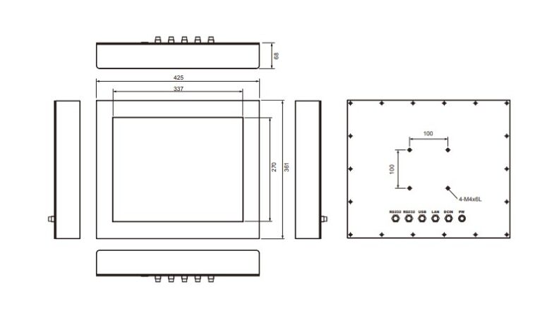 19-inch Stainless Steel Panel PC Full IP65 - Windows/Linux