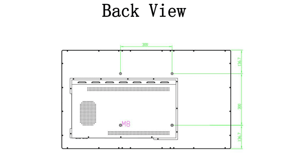 43-inch industrial touchscreen monitor