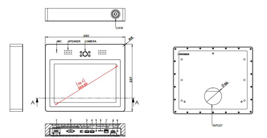 10.1-inch PoE Android touch screen outdoor intercom gate access
